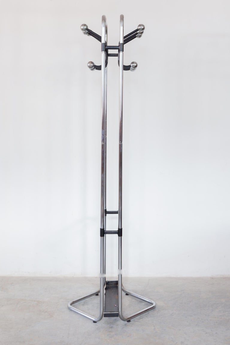 Modern Bauhaus Chrome Coat Rack, Umbrella Stand For Sale at 1stDibs