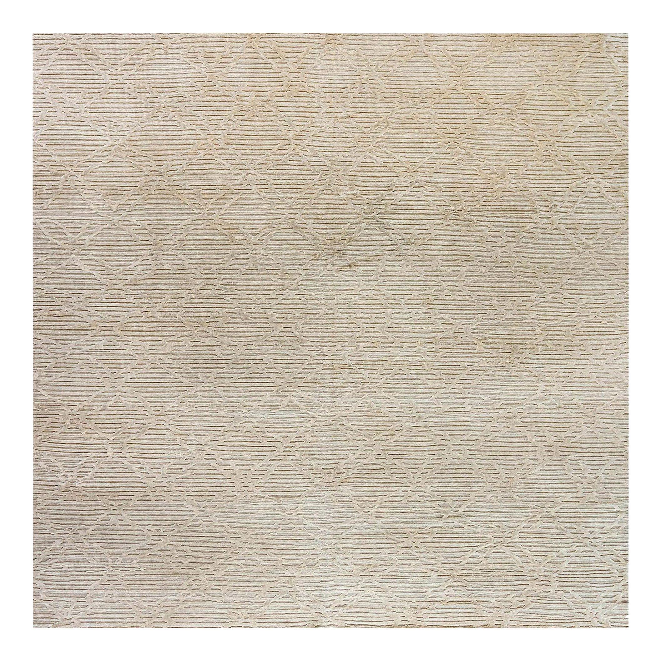 Modern Beige High-low Knotted Wool Rug by Doris Leslie Blau For Sale at ...