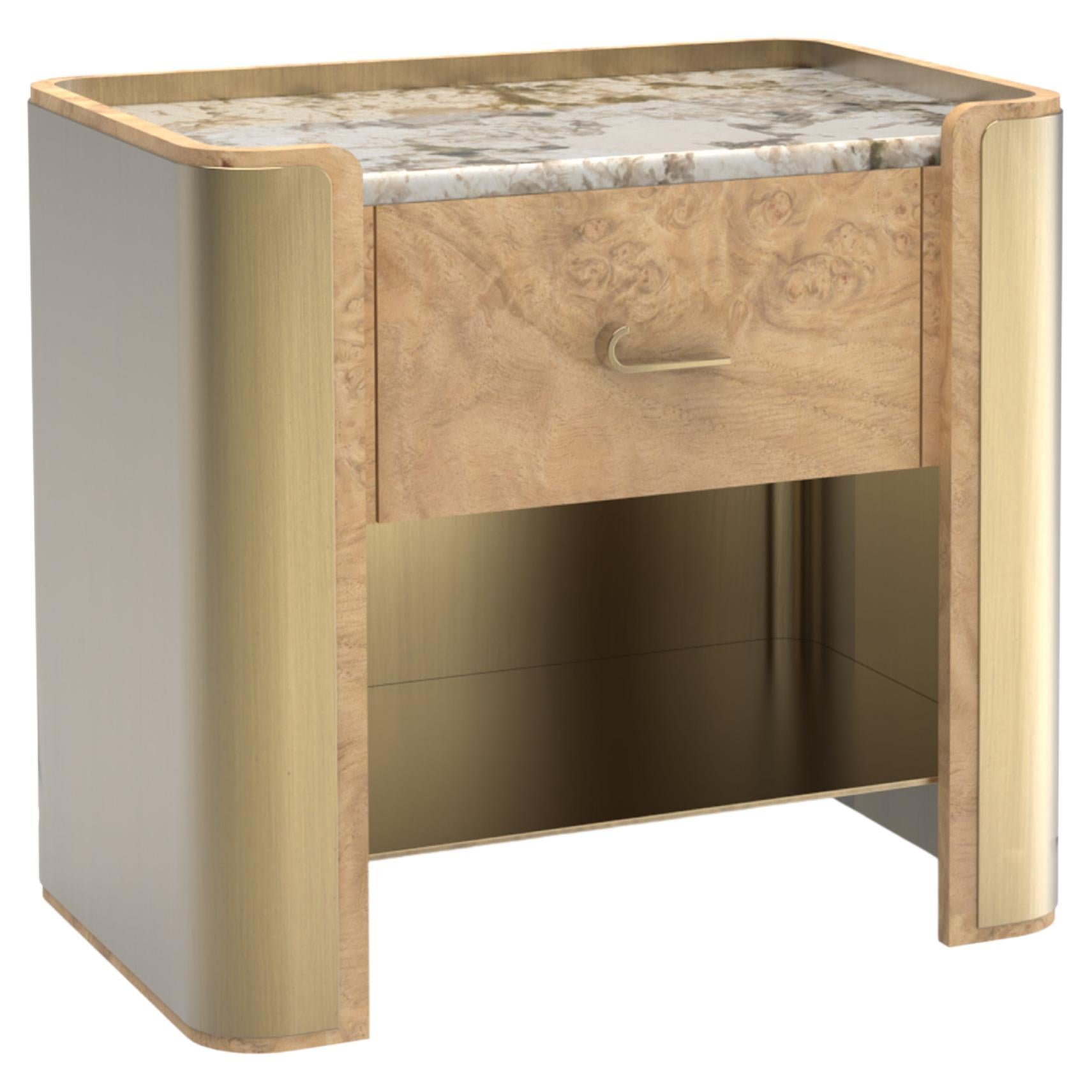 Modern Belmonte Bedside Table, Patagonia Granite, Handmade Portugal Greenapple For Sale at 1stDibs