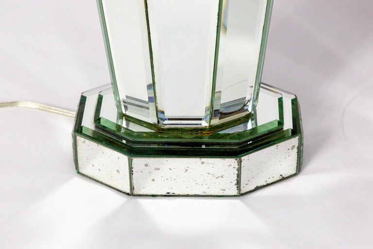 Modern Beveled Mirror and Chrome Lamps with Deco Finials For Sale at ...