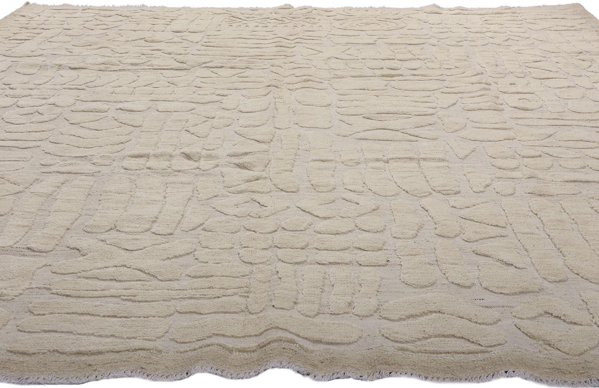 Modern Biomorphic Moroccan High-Low Rug, Biophilic Japandi Meets Wabi ...