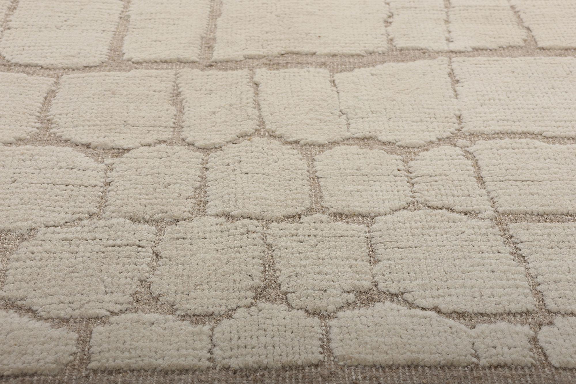 Modern Biomorphic Moroccan High-Low Rug, Biophilic Japandi Meets Wabi ...