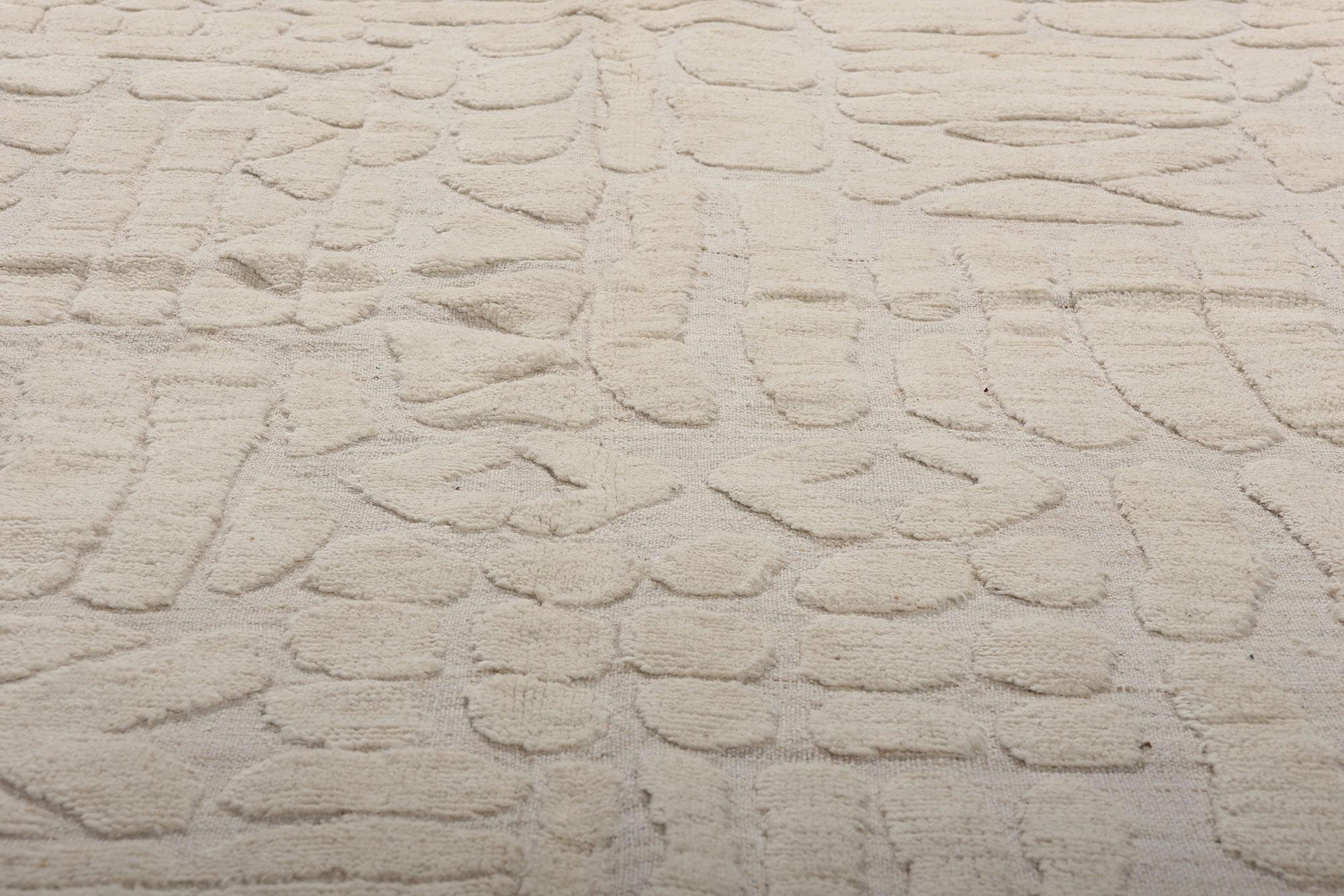 Modern Biomorphic Moroccan High-Low Rug, Biophilic Japandi Meets Wabi ...