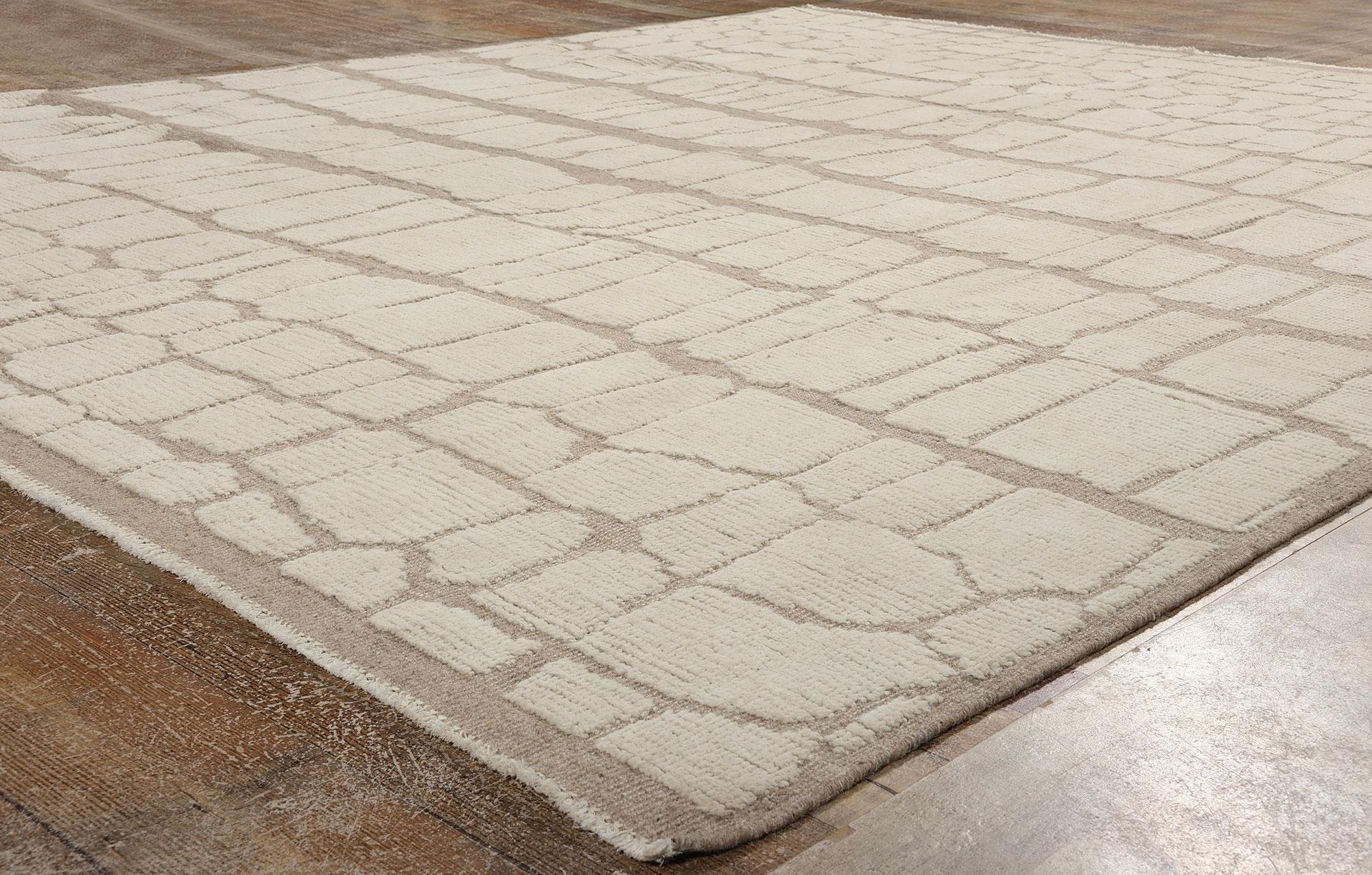 Modern Biomorphic Moroccan High-Low Rug, Biophilic Japandi Meets Wabi ...