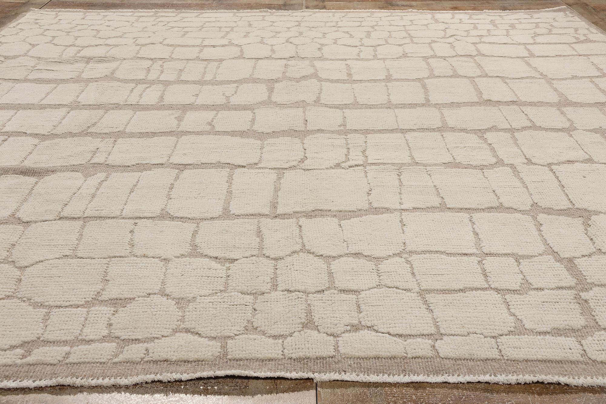 Modern Biomorphic Moroccan High-Low Rug, Biophilic Japandi Meets Wabi ...