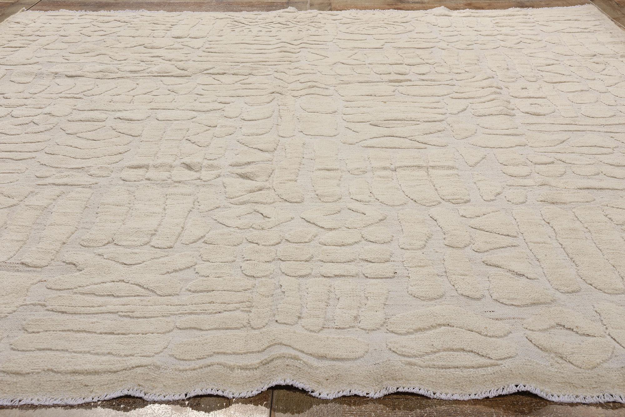 Modern Biomorphic Moroccan High-Low Rug, Biophilic Japandi Meets Wabi ...