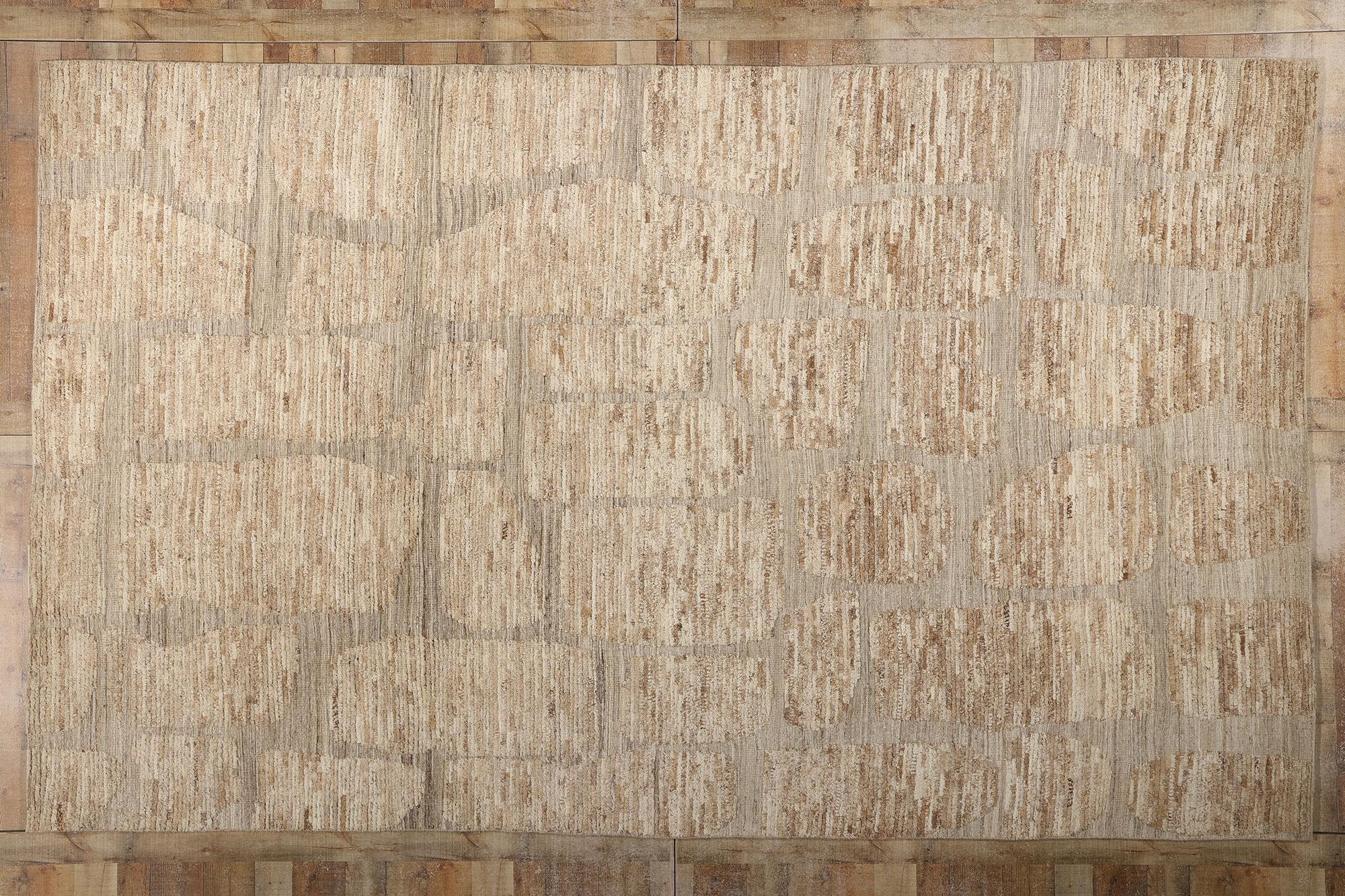 Modern Biomorphic Moroccan High-Low Rug, Biophilic Japandi Meets Wabi ...