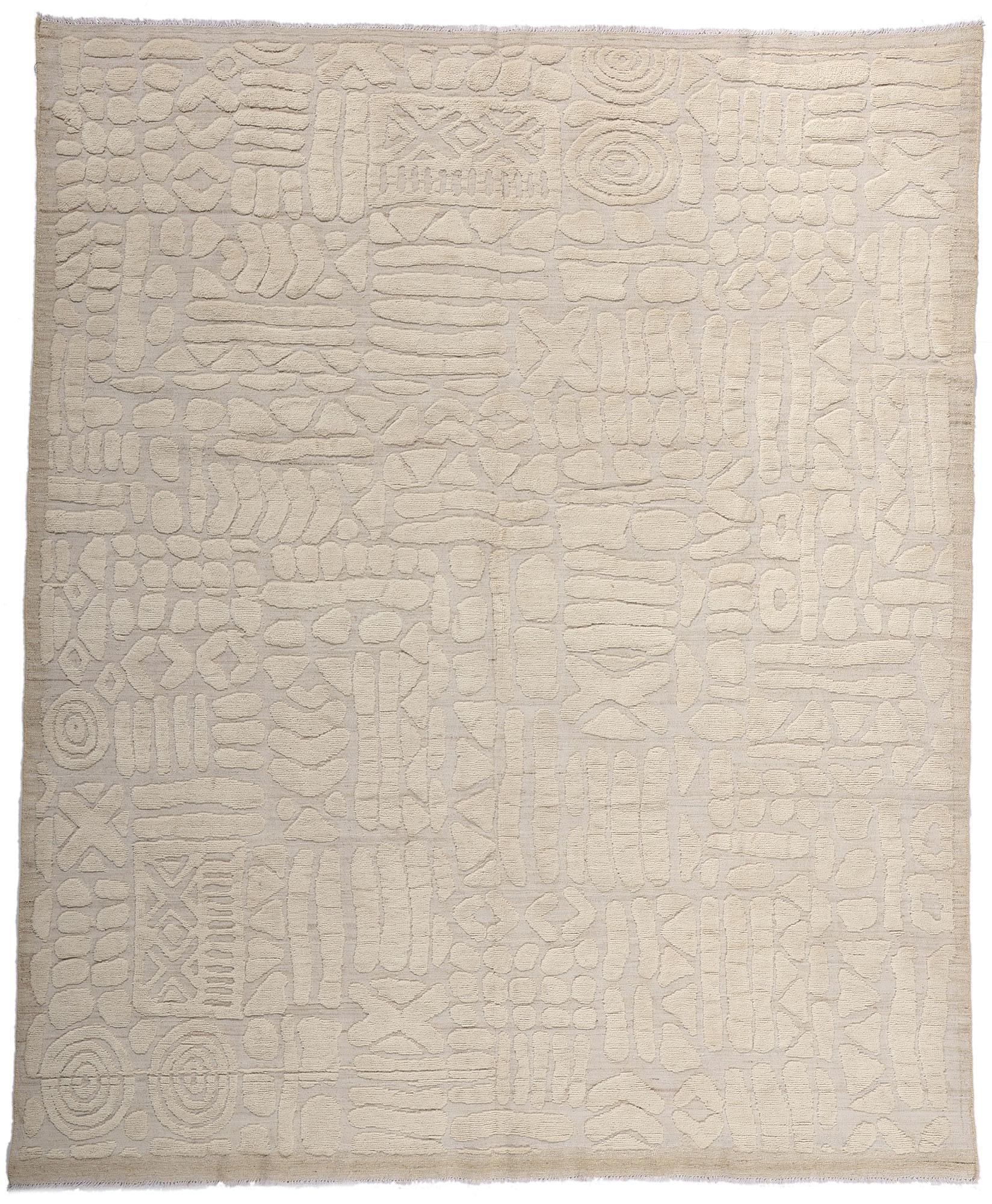 Modern Biophilic Moroccan High-Low Rug, Biophilia Japandi Meets Wabi ...