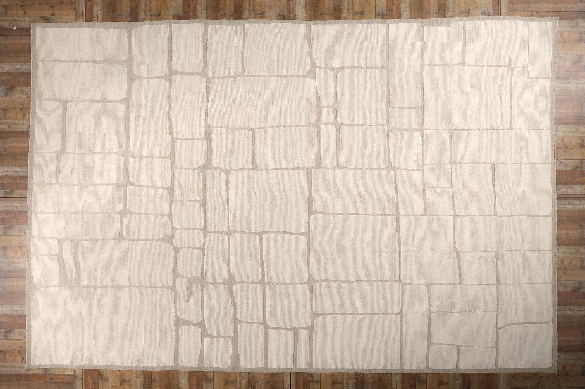 Modern Biophilic Moroccan High-Low Rug, Biophilia Japandi Meets Wabi ...