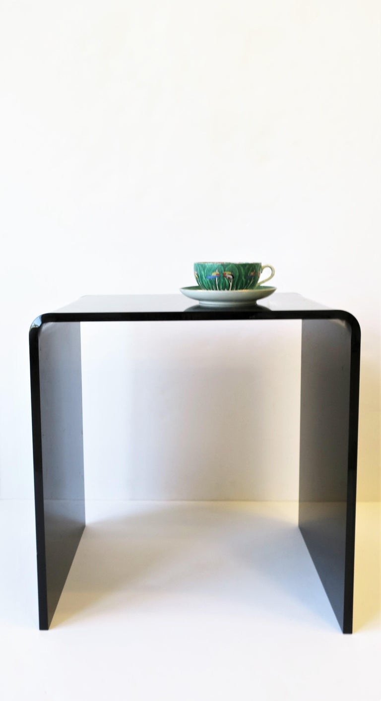 Modern Black Acrylic Waterfall Table For Sale at 1stDibs