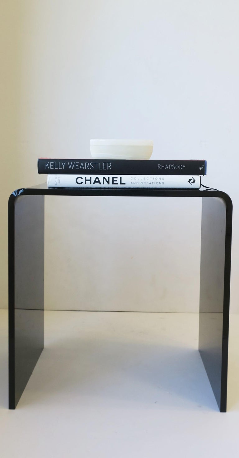 Modern Black Acrylic Waterfall Table For Sale at 1stDibs