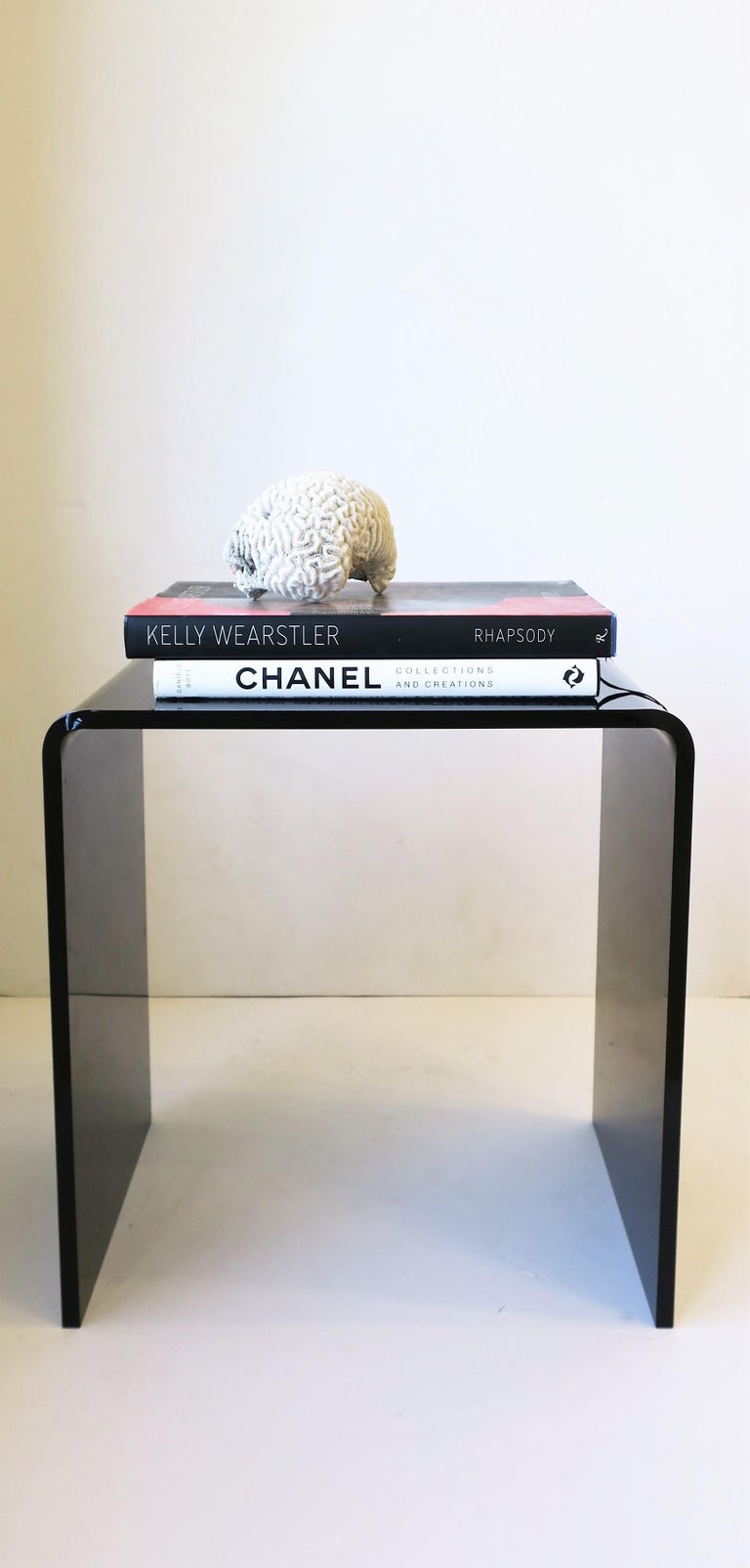 Modern Black Acrylic Waterfall Table For Sale at 1stDibs