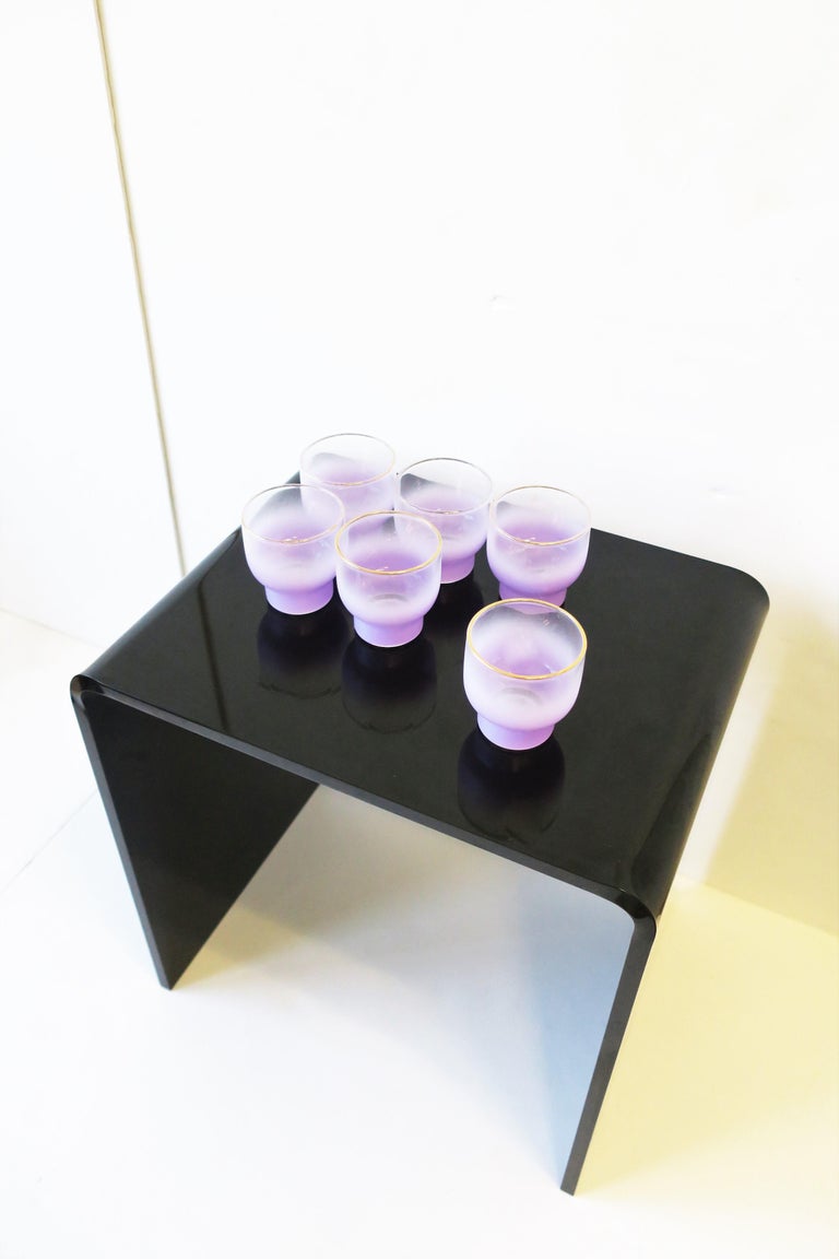 Modern Black Acrylic Waterfall Table For Sale at 1stDibs