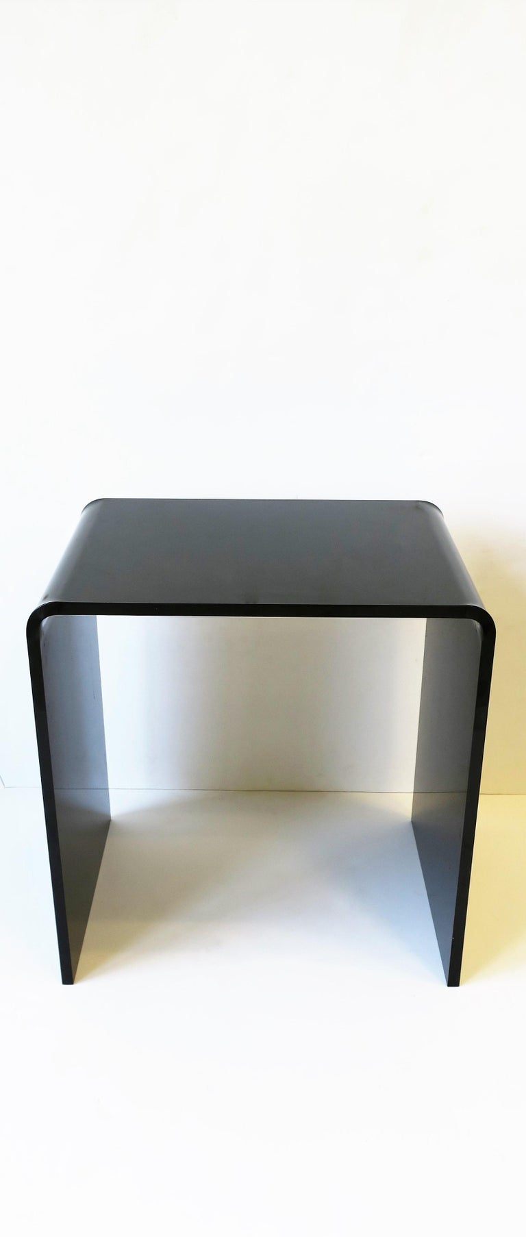 Modern Black Acrylic Waterfall Table For Sale at 1stDibs