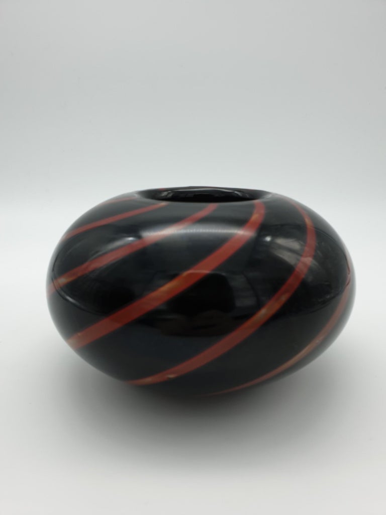 Modern Black and Red Murano Glass Vases by Cenedese, Early 2000s For ...