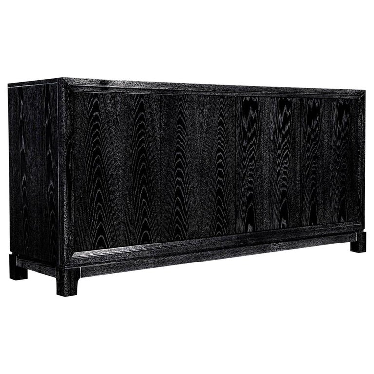 Modern Black Cerused Oak Sideboard Buffet at 1stDibs