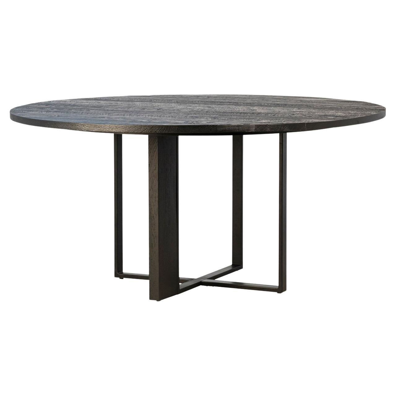 Modern Black Oak Dining Table at 1stDibs