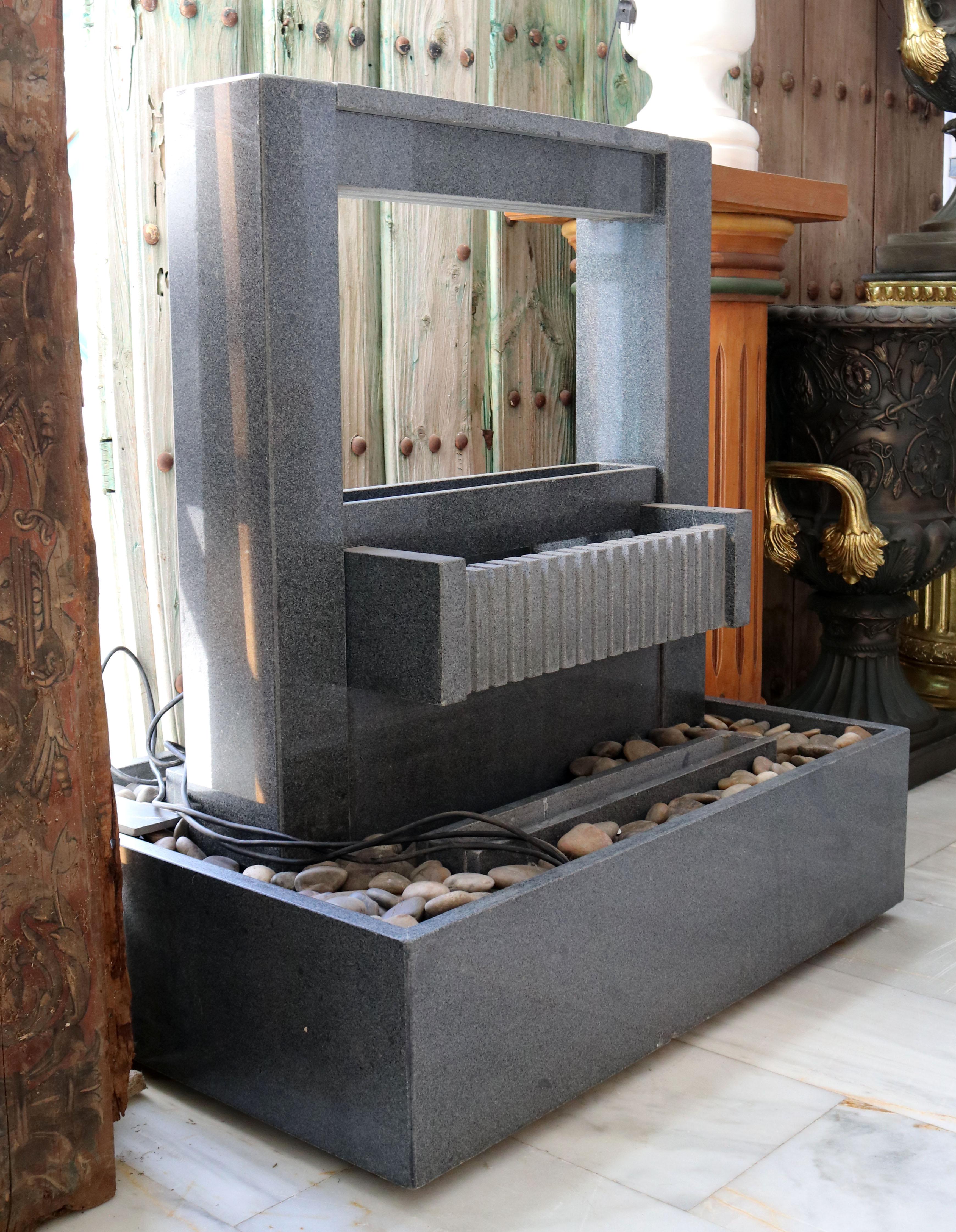 Modern Black Granite Recirculating Trickle Cascade Fountain at 1stDibs ...