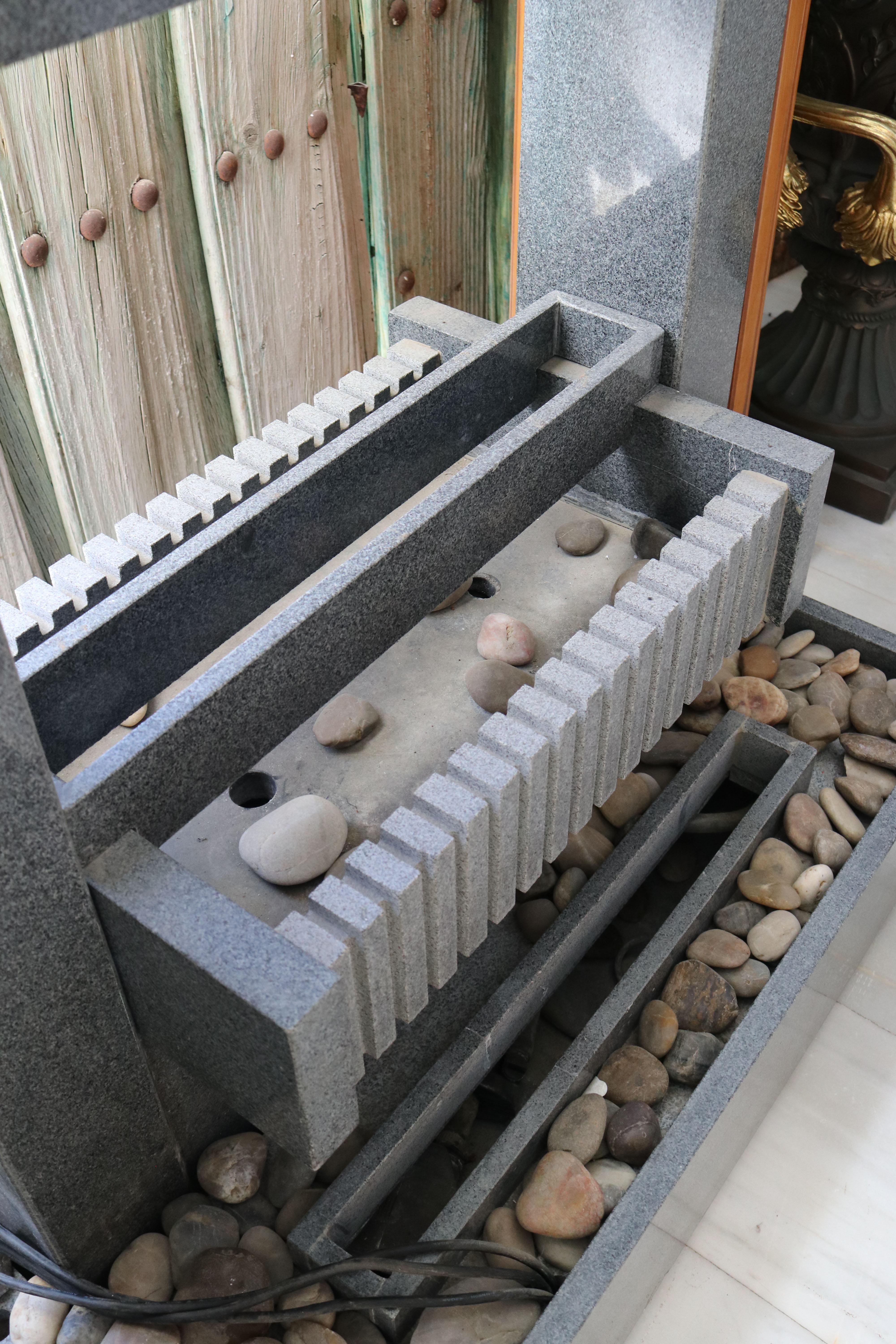 Modern Black Granite Recirculating Trickle Cascade Fountain at 1stDibs ...