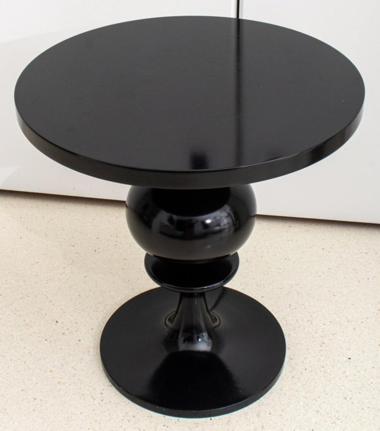 Modern Black Lacquered Wood Accent Table For Sale at 1stDibs
