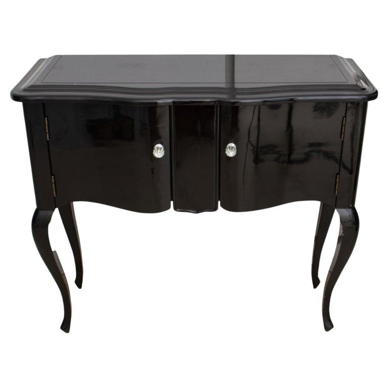 Table console moderne en bois laqué noir En vente sur 1stDibs