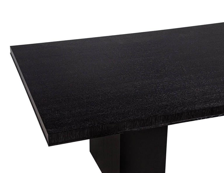 Modern Black Oak Dining Table at 1stDibs
