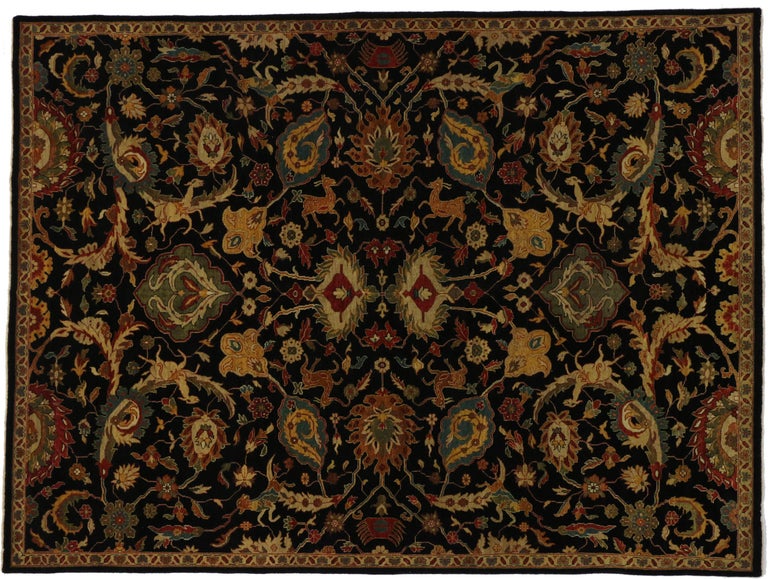 Modern Black Persian Style Rug with Mahal Design, Hollywood Regency ...