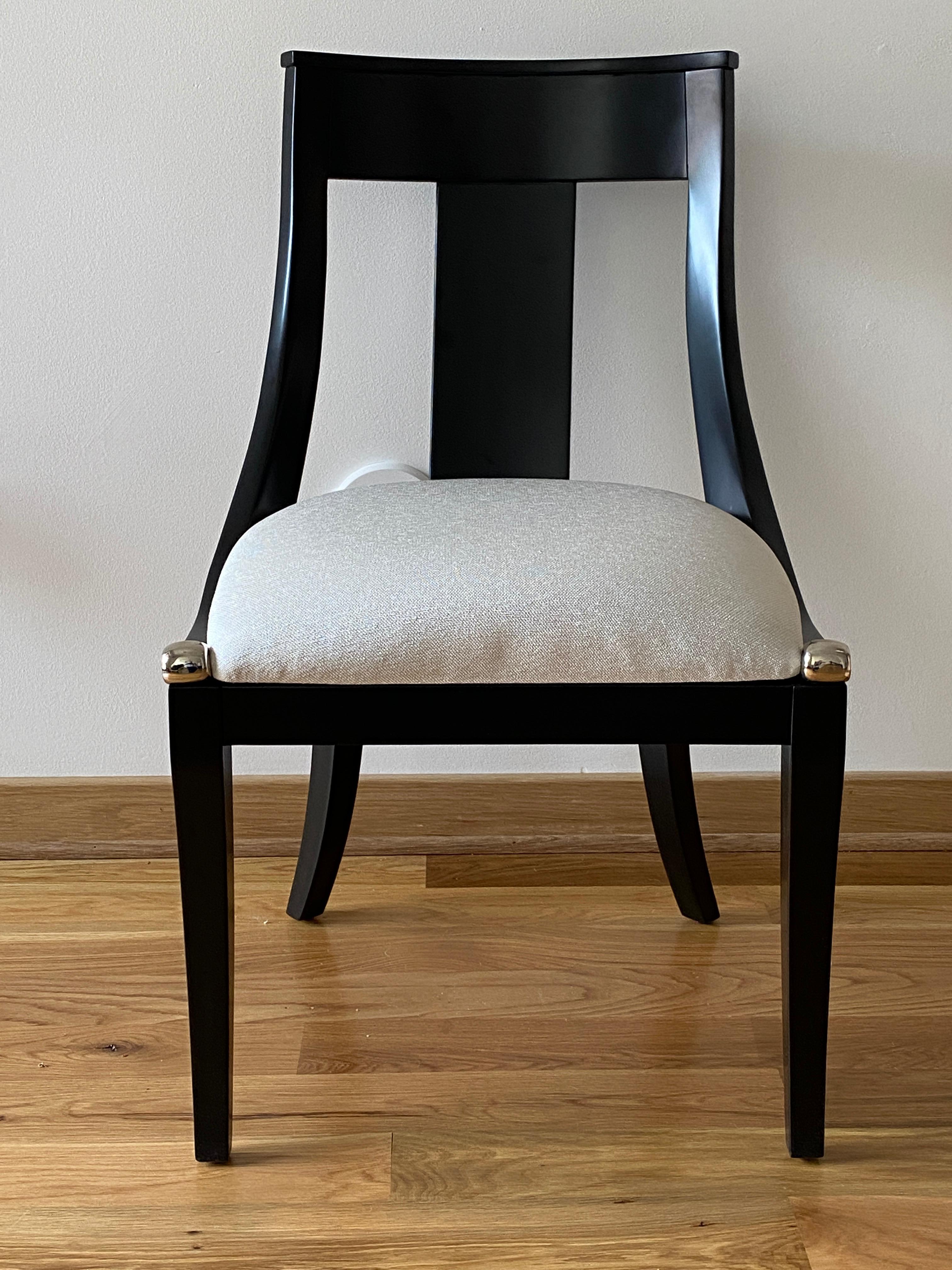 Modern Black Splat-Back Dining Chairs, Set of Four at 1stDibs