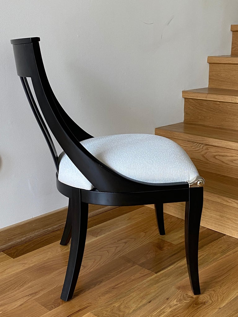 Modern Black Splat-Back Dining Chairs, Set of Four at 1stDibs