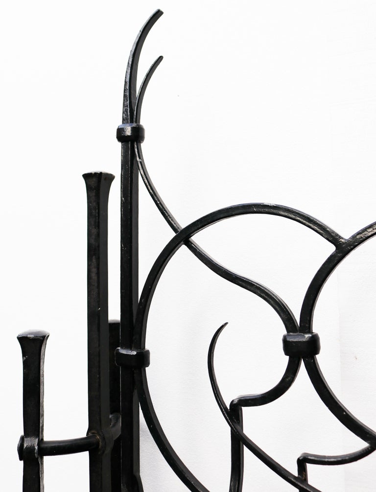 Modern Blacksmith Made Gate with Posts For Sale at 1stDibs