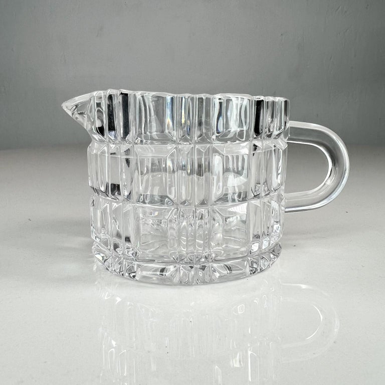 Modern Block Cut Glass Elegant Crystal Creamer Vintage Midcentury at ...