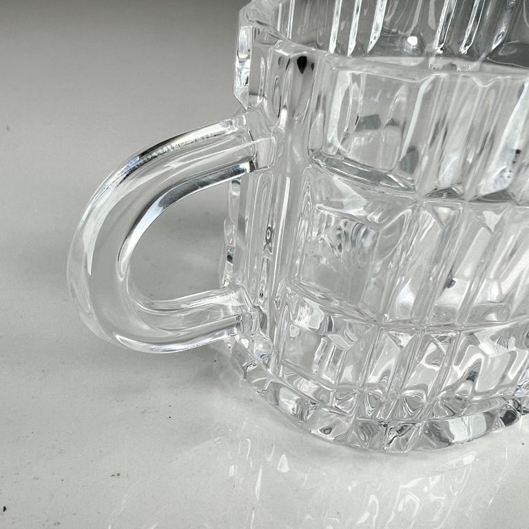 Modern Block Cut Glass Elegant Crystal Creamer Vintage Midcentury at ...