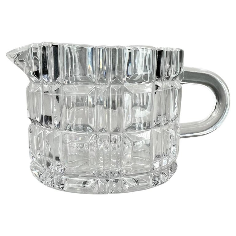 Modern Block Cut Glass Elegant Crystal Creamer Vintage Midcentury at ...