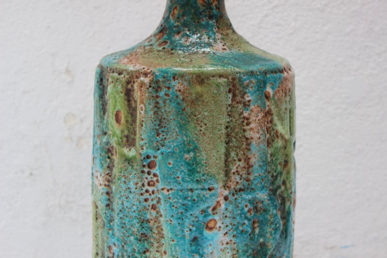 Modern Blue Ceramic Lamp at 1stDibs