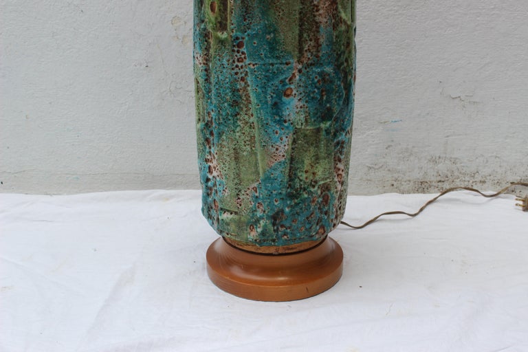 Modern Blue Ceramic Lamp at 1stDibs