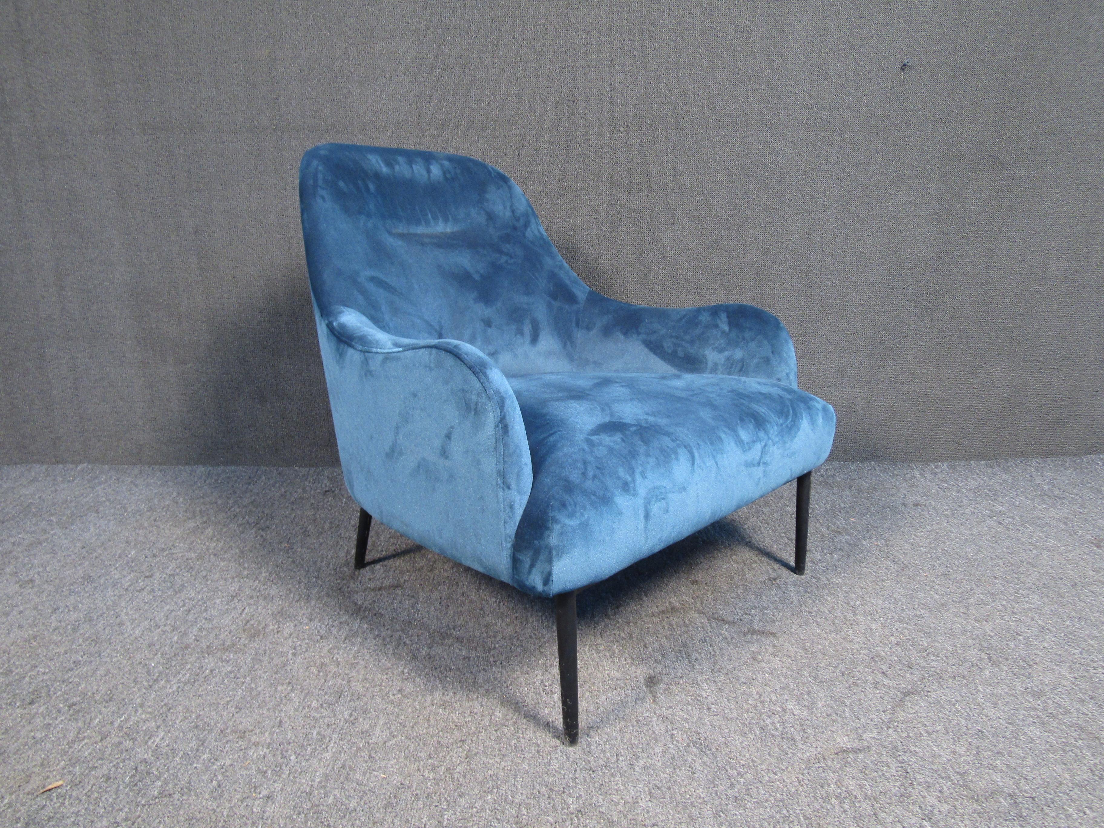 Modern Blue Lounge Chair For Sale at 1stDibs