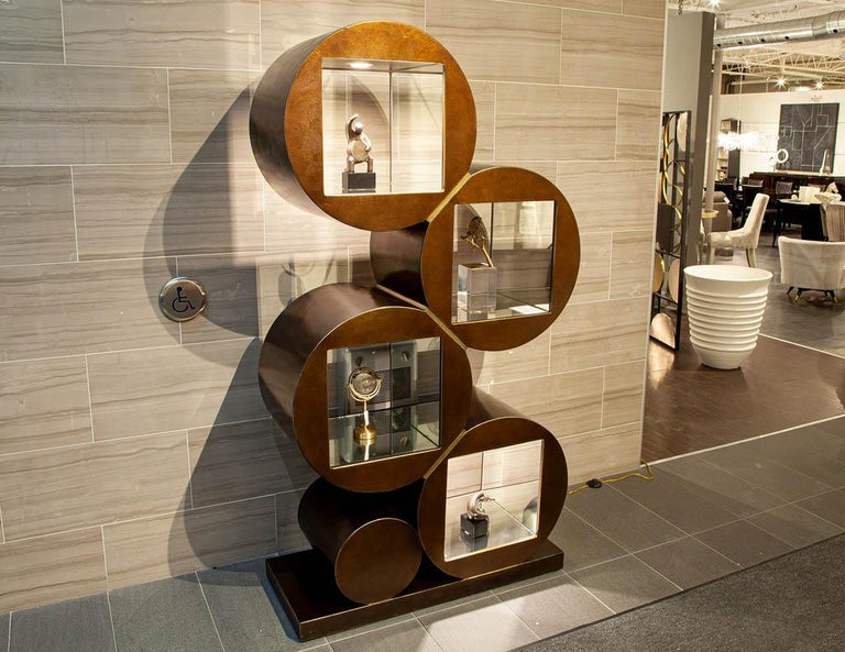 Modern Bookcase Etagere in Copper Colored Finish For Sale at 1stDibs