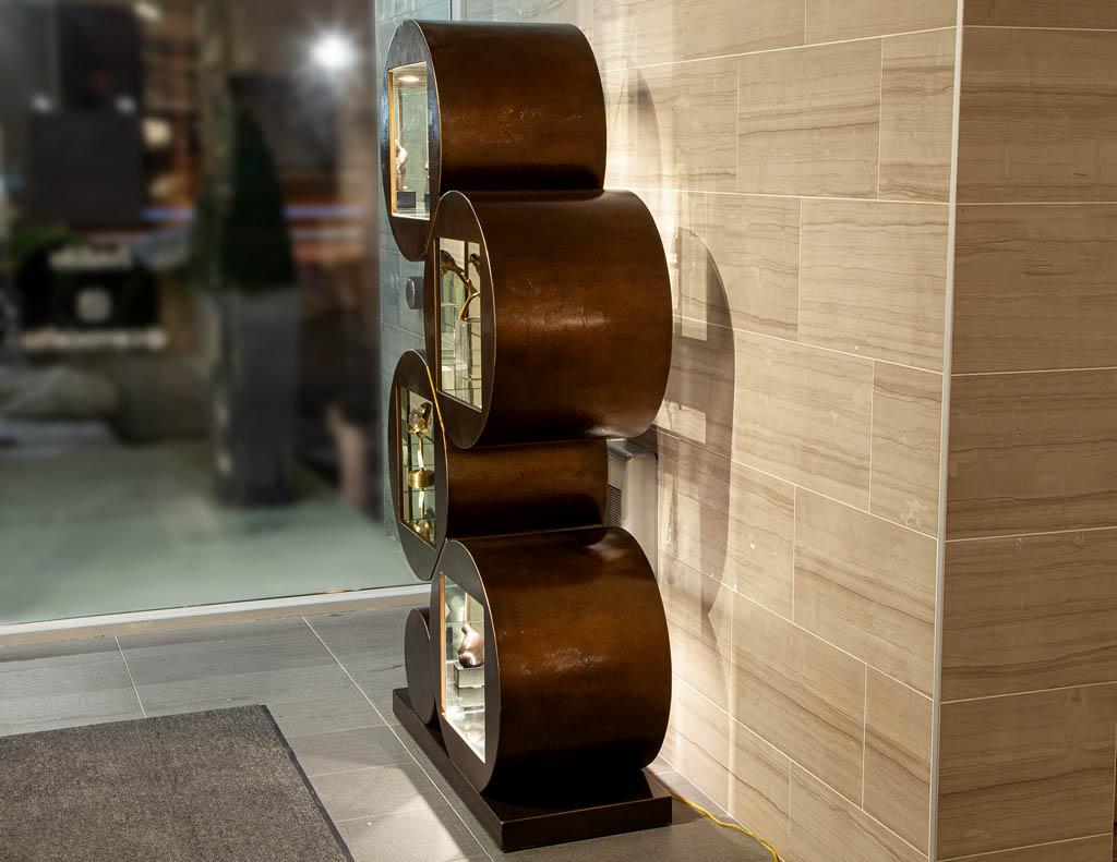 Modern Bookcase Etagere in Copper Colored Finish For Sale at 1stDibs