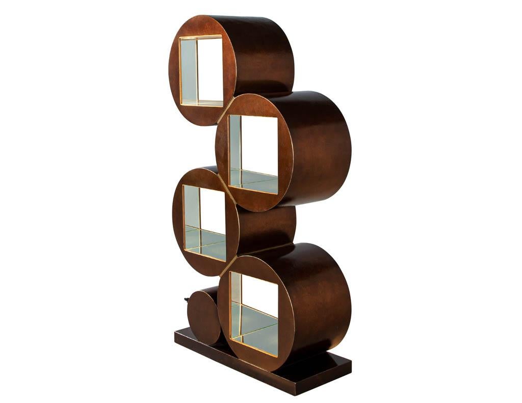 Modern Bookcase Etagere in Copper Colored Finish For Sale at 1stDibs