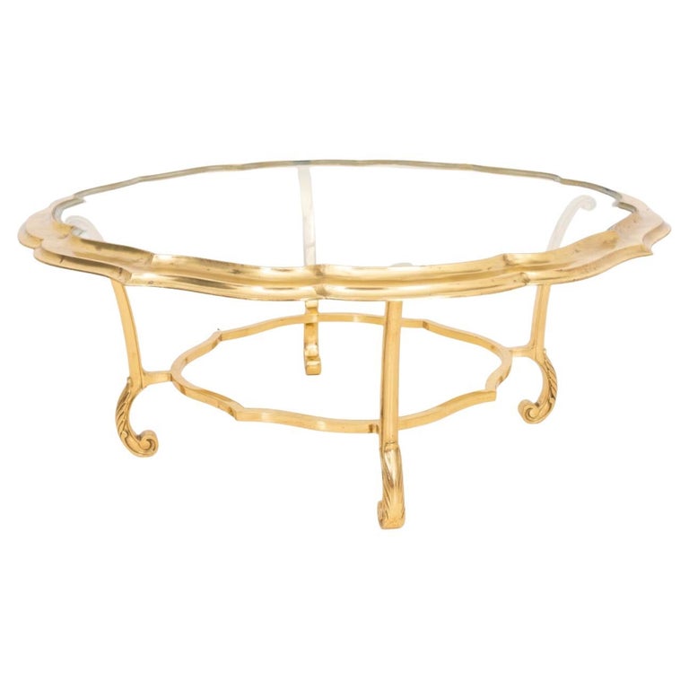 Modern Brass and Glass Low Table For Sale at 1stDibs