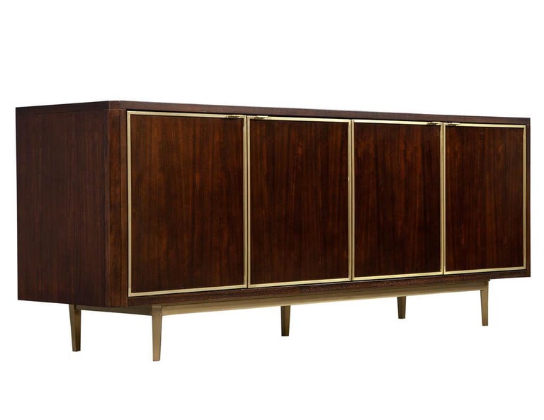 Modern Brass Detailed Sideboard Buffet Credenza at 1stDibs