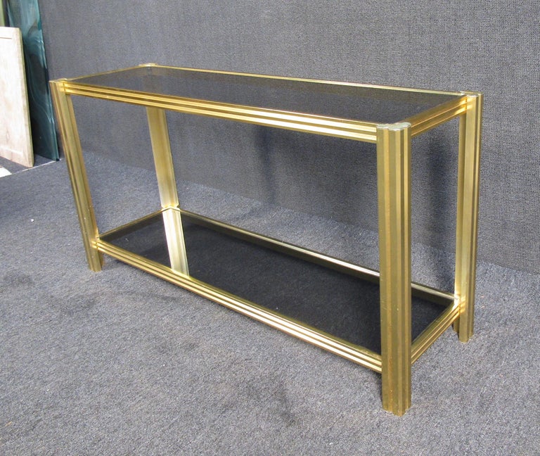 Modern Brass Finish Console Table For Sale at 1stDibs
