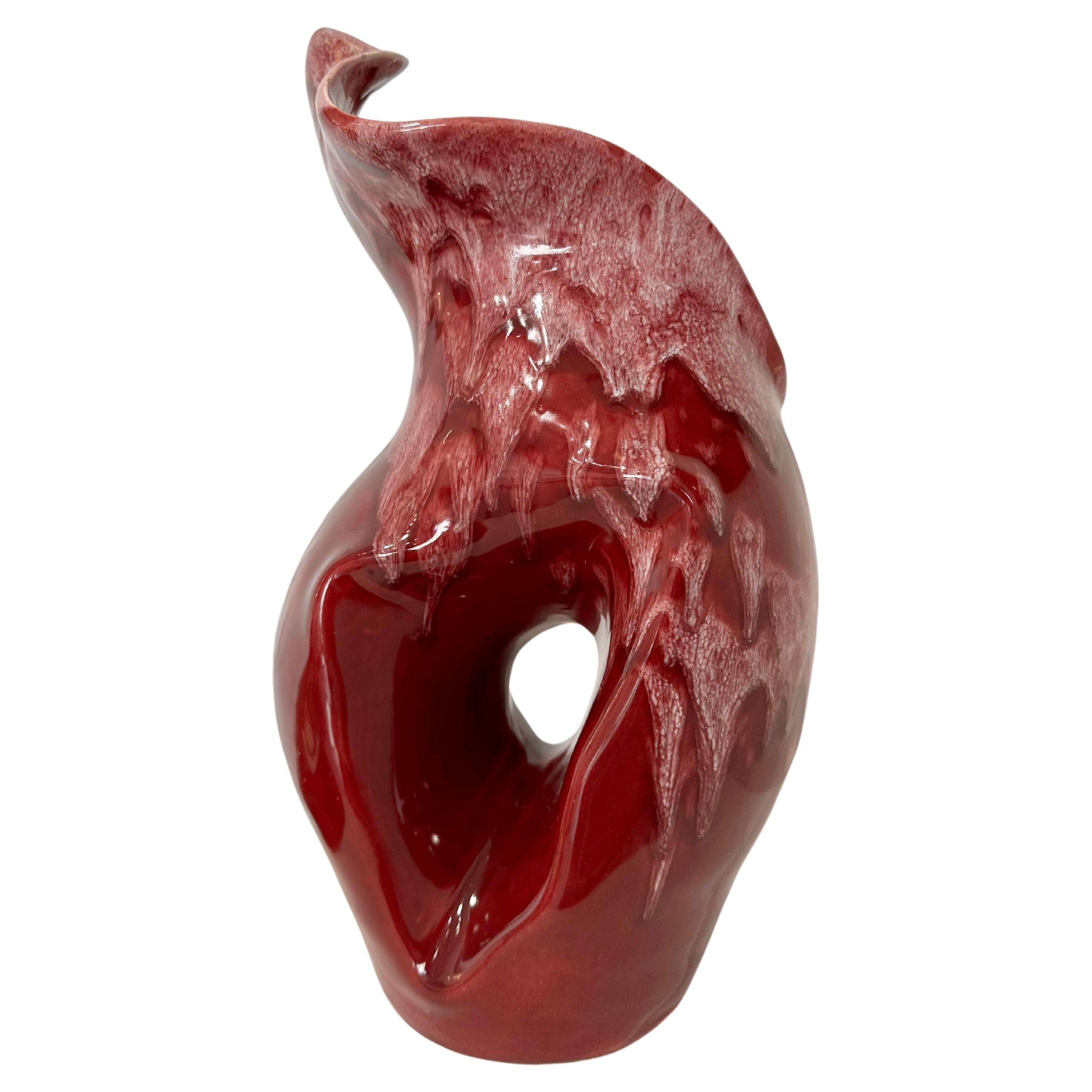 Modern Brazilian ceramics. Magenta enamelled ceramic vase, c. 1960 For ...