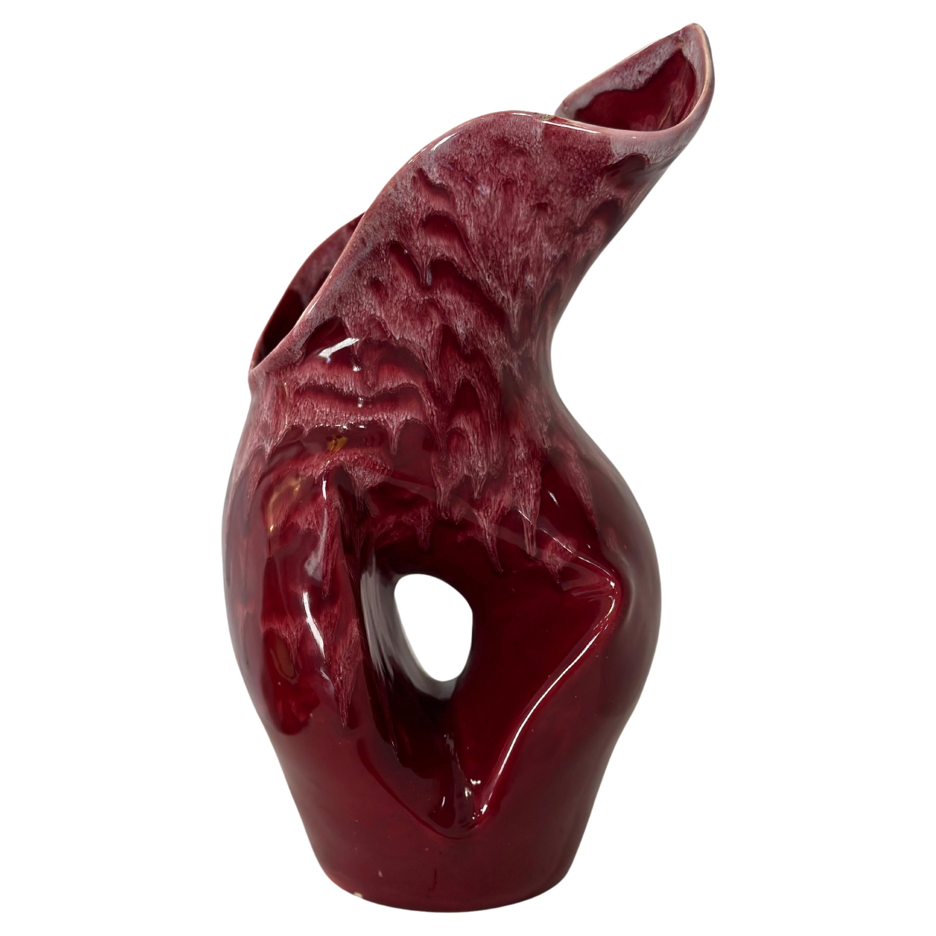 Modern Brazilian ceramics. Magenta enamelled ceramic vase, c. 1960 For ...