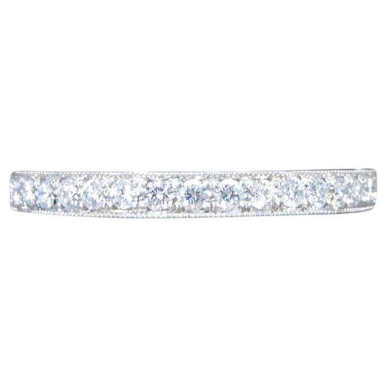 Modern Brilliant Cut Diamond Channel Set Half Eternity Ring in Platinum ...