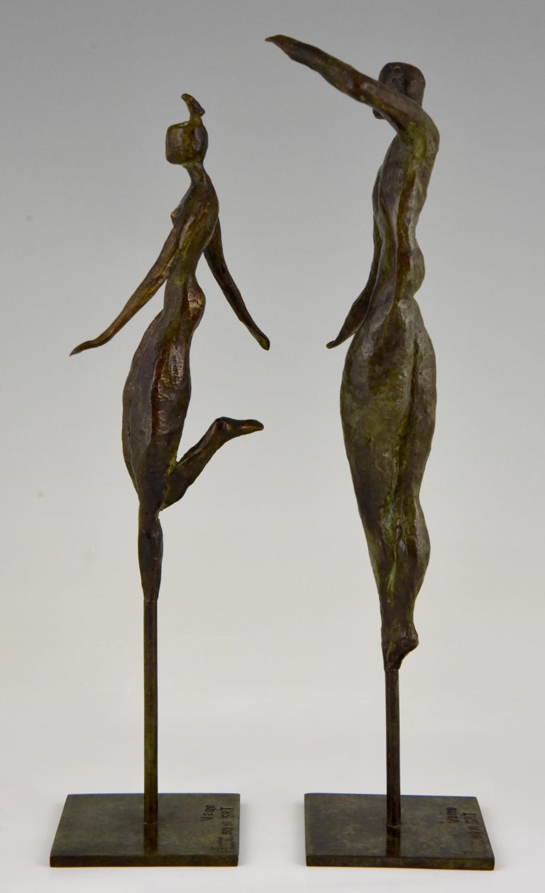Modern Bronze Sculptures Dancing Couple Isabelle Calvetti France 2000 ...