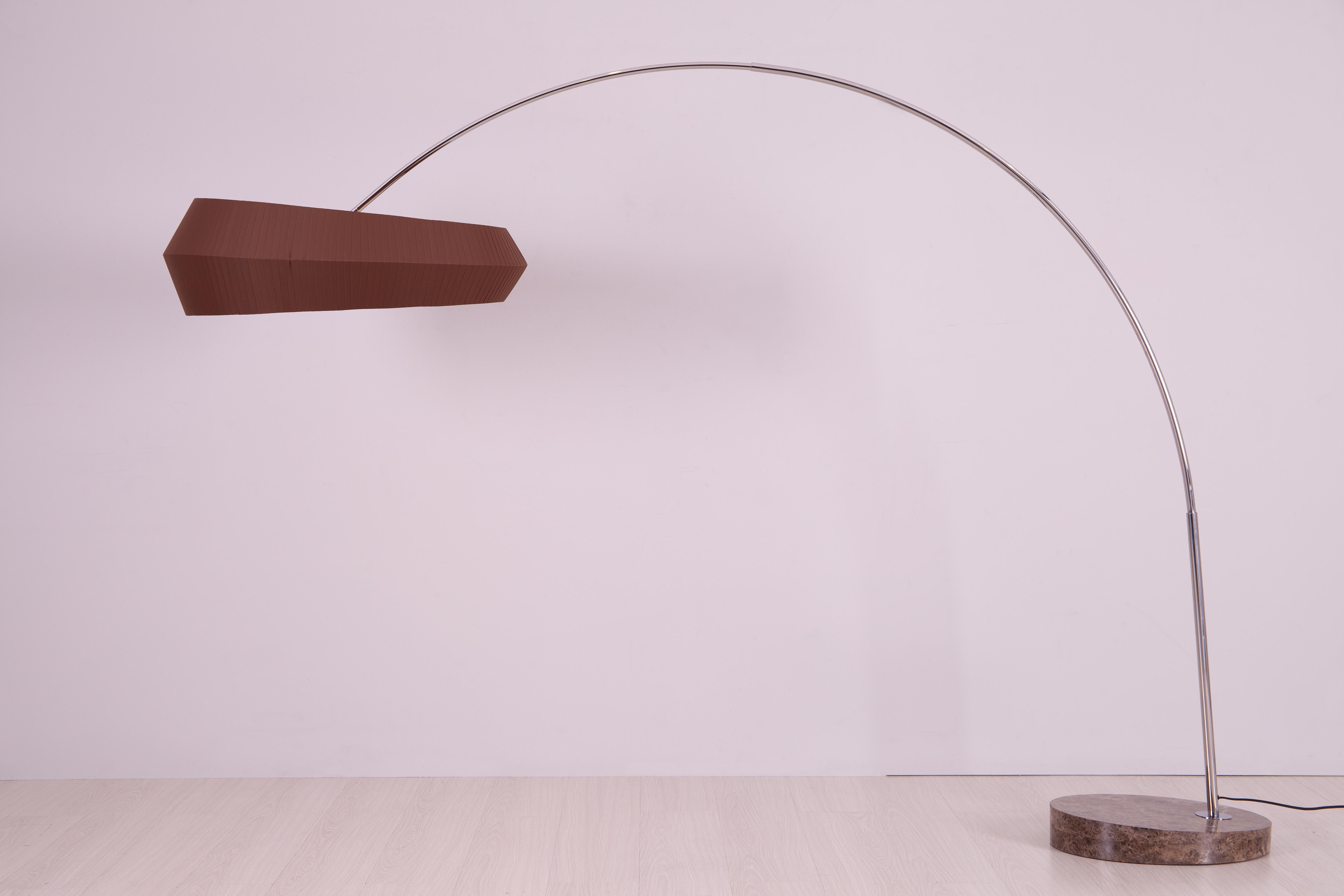 Modern Brown Sublime Arc Floor Lamp, Marble, Handmade in Portugal by Greenapple For Sale at 1stDibs