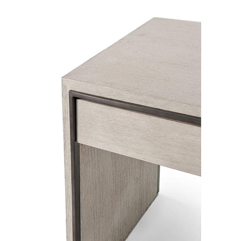 Modern Brushed Oak Writing Table For Sale at 1stDibs