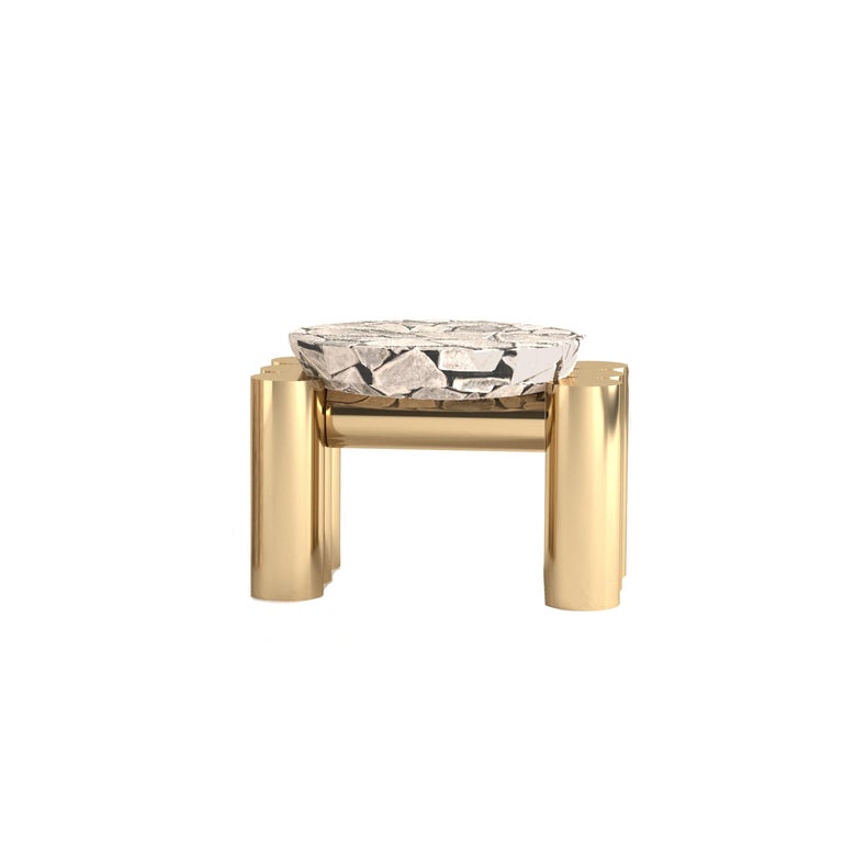 Modern Polished Brass Side Table Cluster Rock by Alter Ego Studio For ...