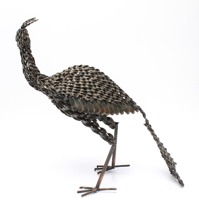 Modern Brutalist Twisted Metal Peacock Bird Sculpture at 1stDibs ...